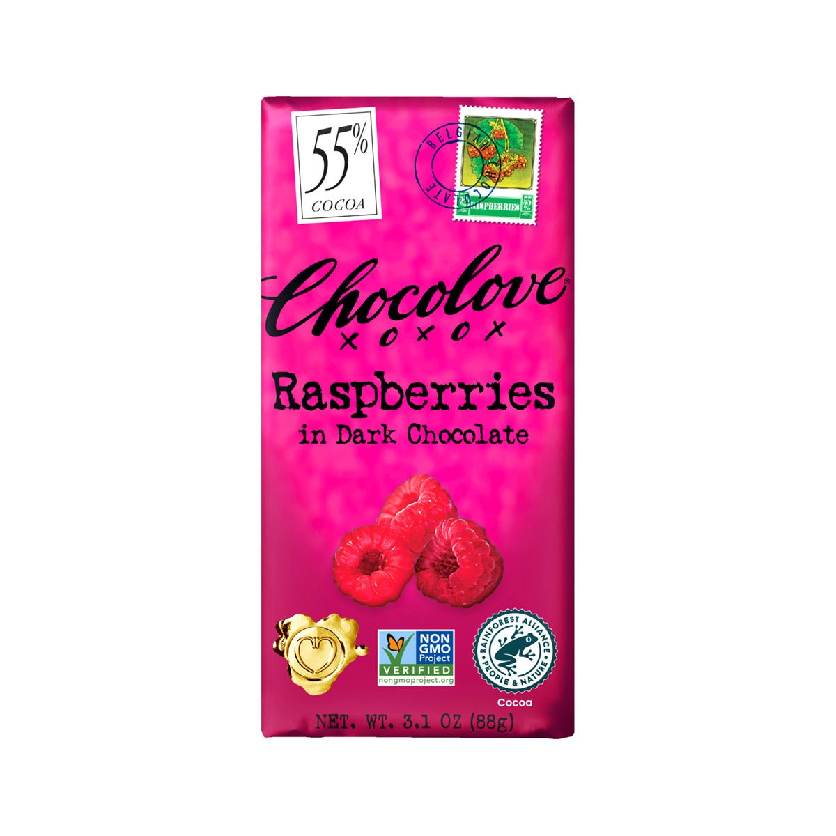 Chocolove Raspberries in 55% Dark Chocolate Bar - 90g – Chocosphere
