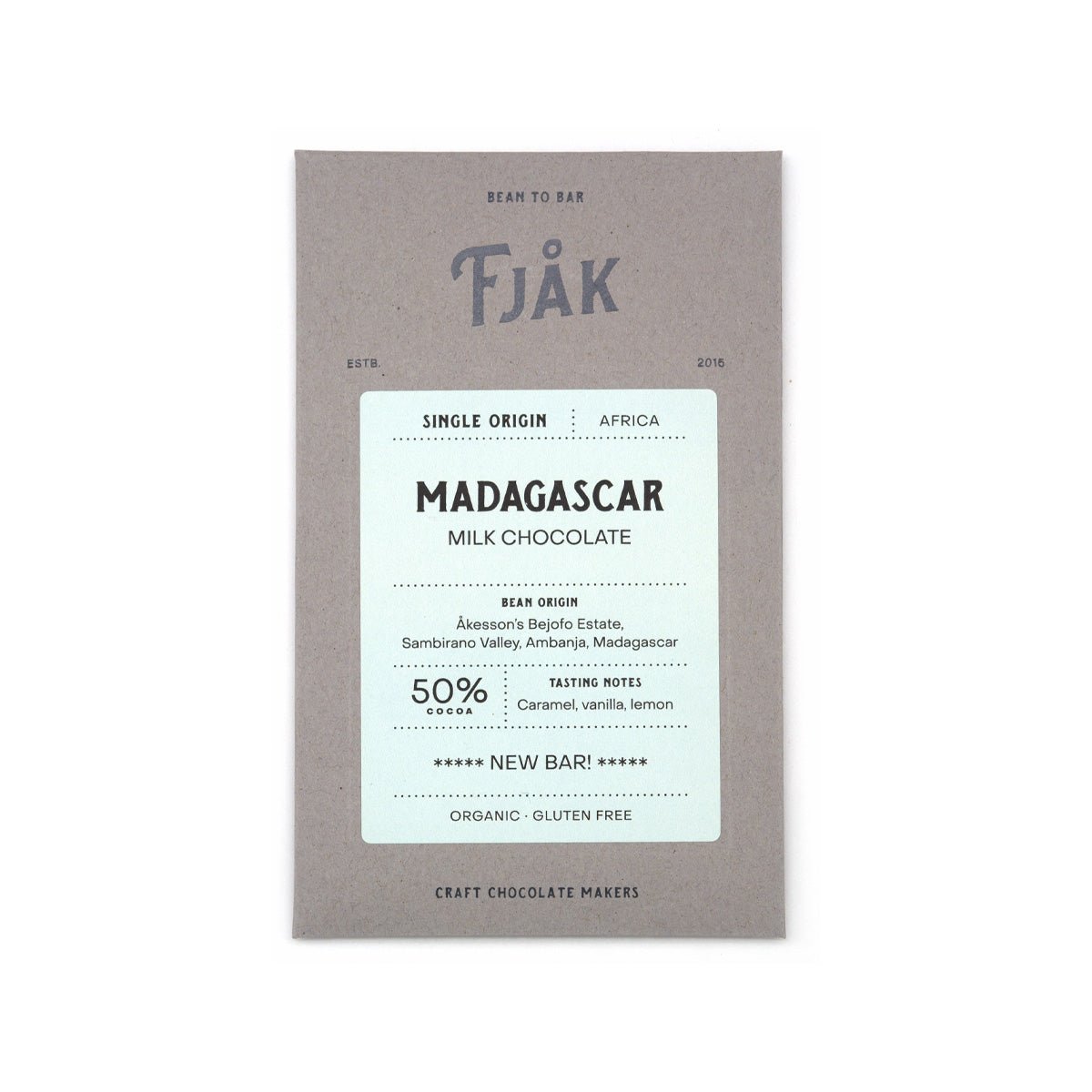 Fjak Madagascar 50% Milk Chocolate Bar - 60g – Chocosphere