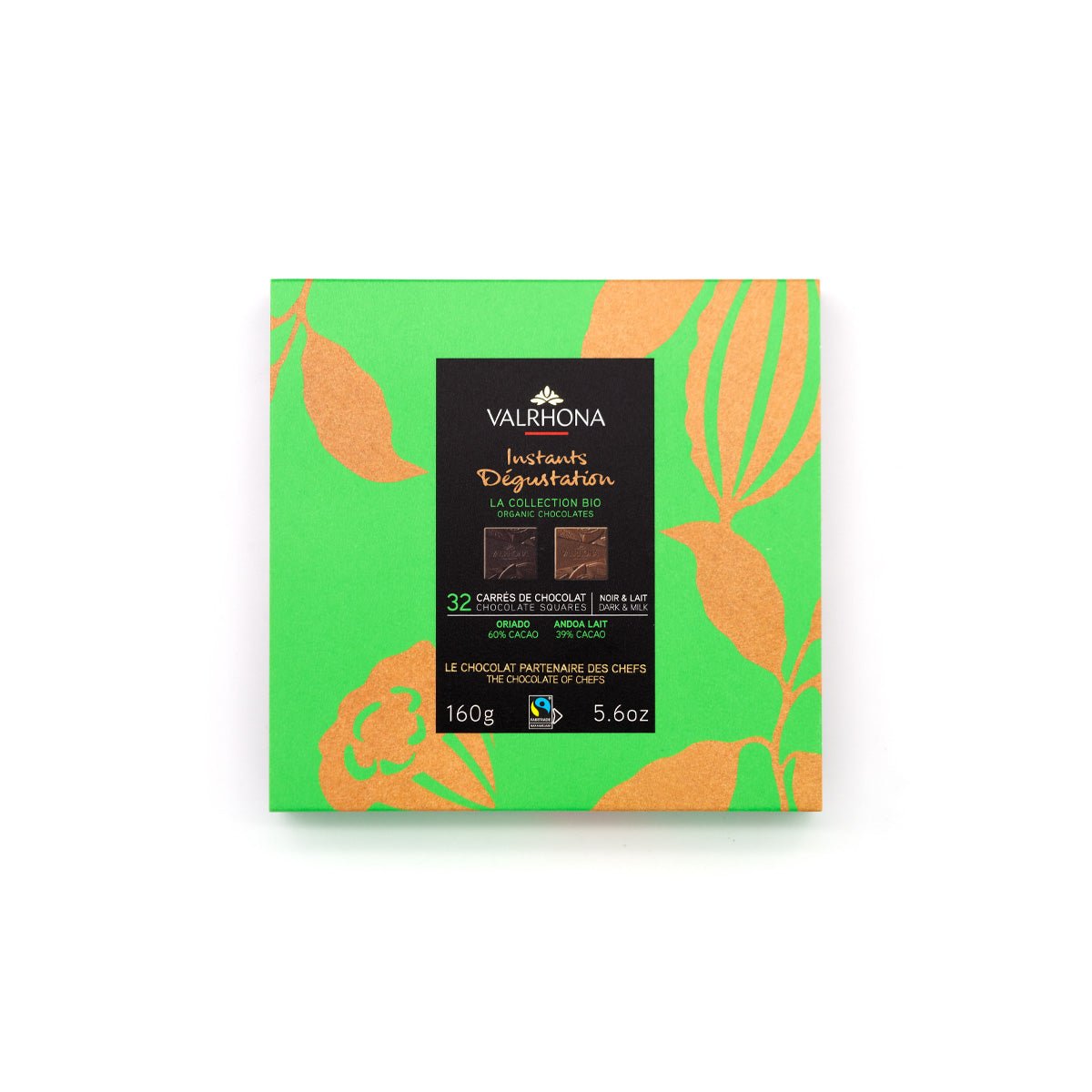 Valrhona Organic Milk & Dark Chocolate 32 Napolitains Gift Box - 160g ...