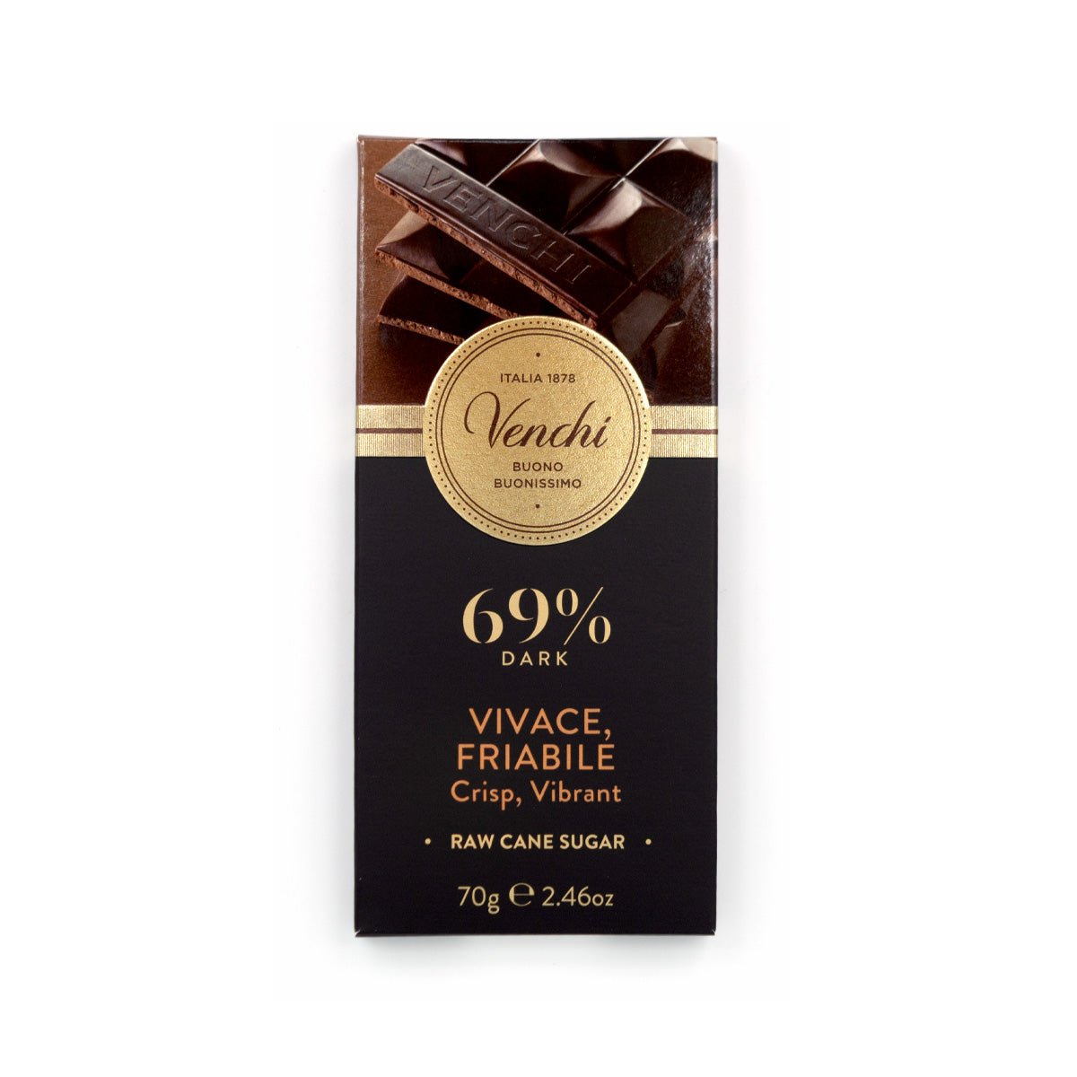 Venchi Vivace Friabile 69% Crunchy Dark Chocolate Bar - 70g – Chocosphere